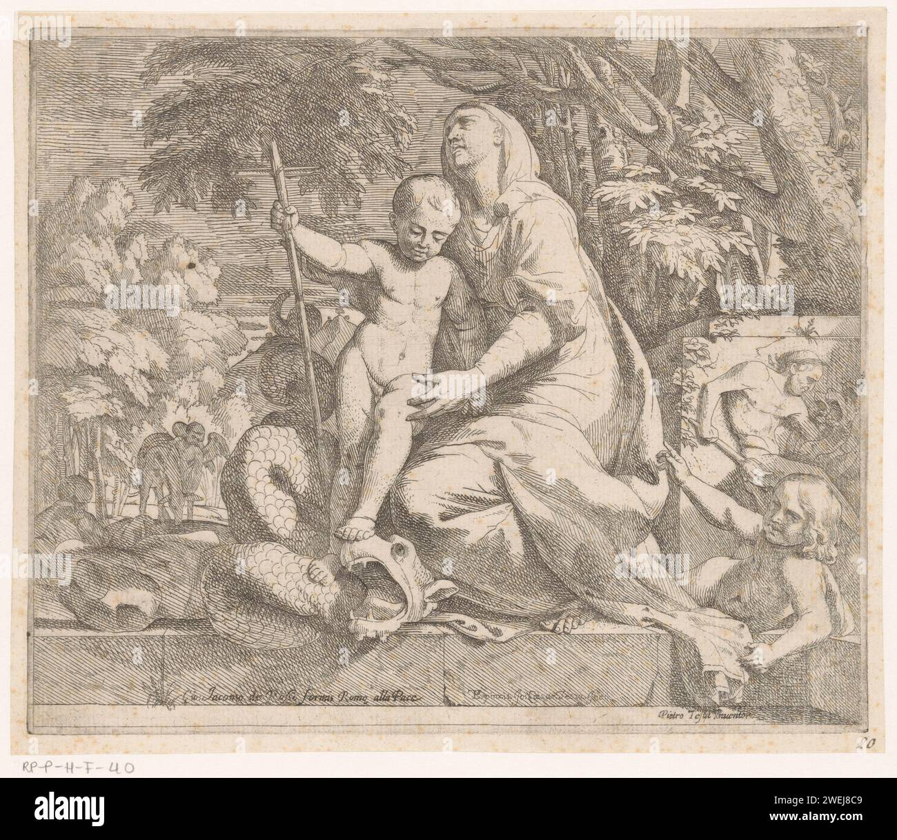 Rest on the flight to Egypt, Giovanni Cesare Testa, After Pietro Testa ...