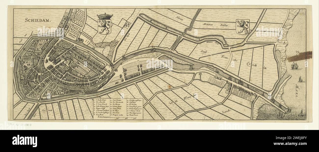 Map of Schiedam, Anonymous, 1657 - 1682 print Map in a nutshell ...