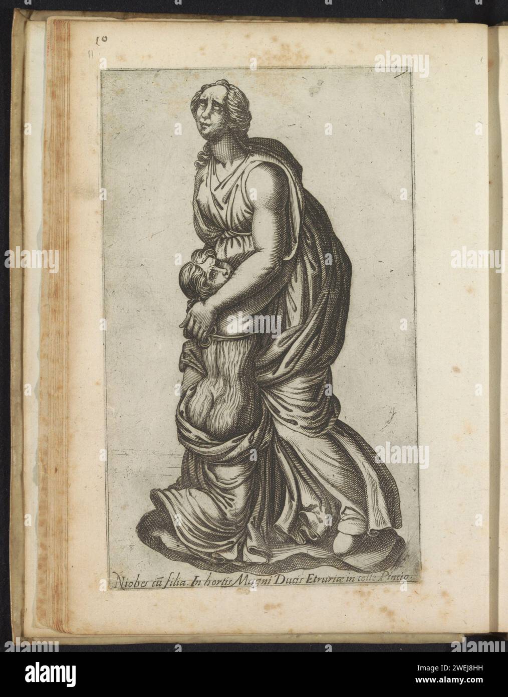 Niobe sculpture with her daughter, Anonymous, 1584 print Caption in ...