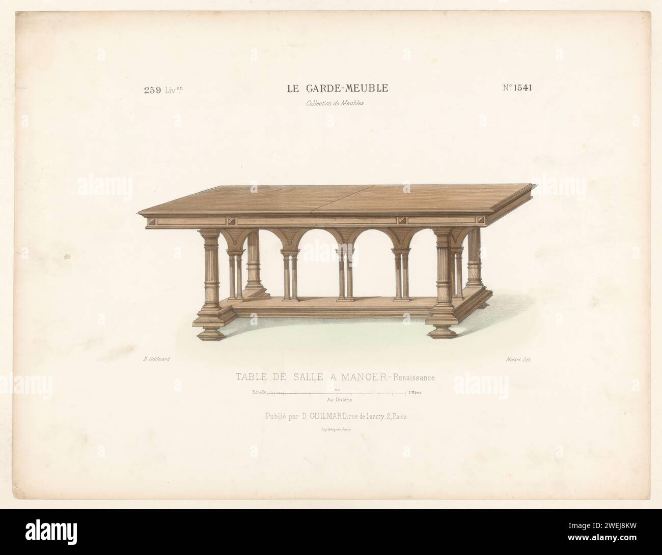 Dining table in Renaissance style, Midart, After Désiré Guilmard, c ...