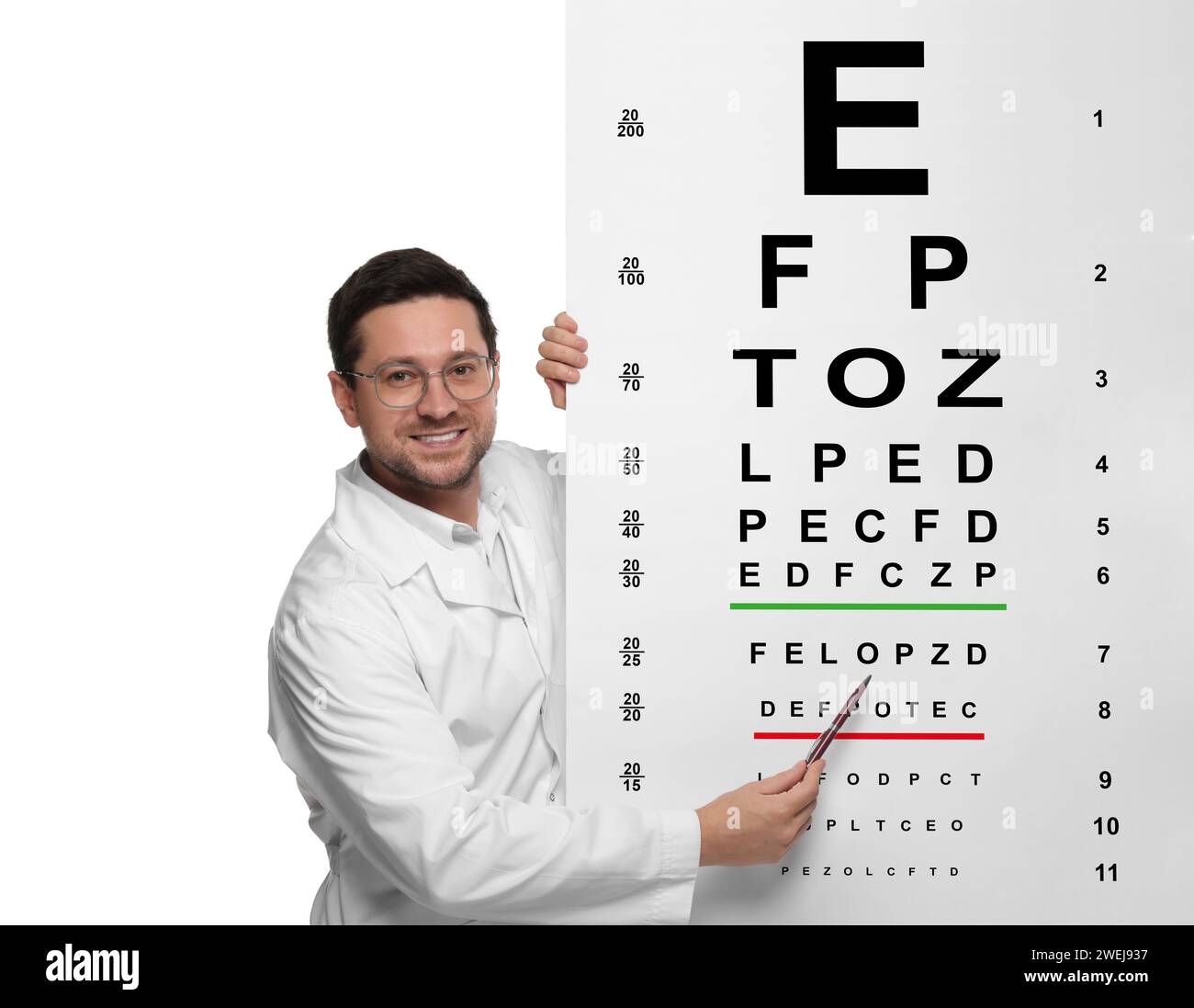 Optometrist showing eye chart hi-res stock photography and images - Alamy