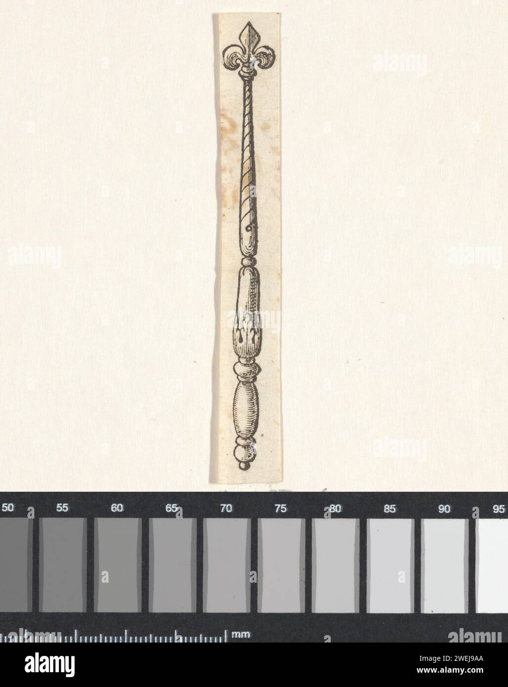 Vignette with a scepter, Anonymous, 1600 - 1699 print paper vignette ...