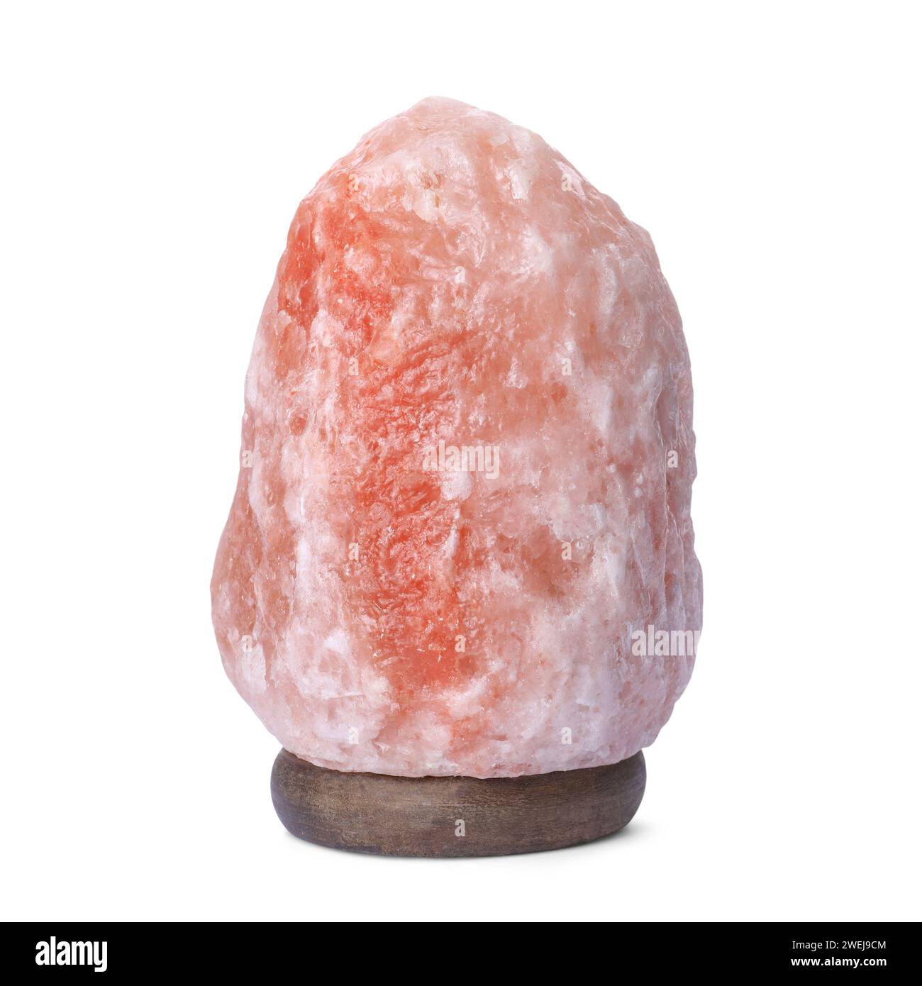 Pink Himalayan salt lamp isolated on white Stock Photo - Alamy