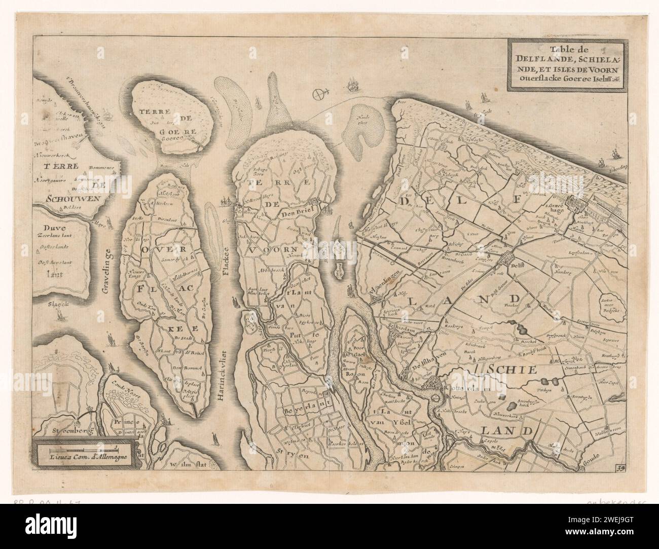 Map of Delfland, Schieland and the South Holland Islands, Anonymous, c ...