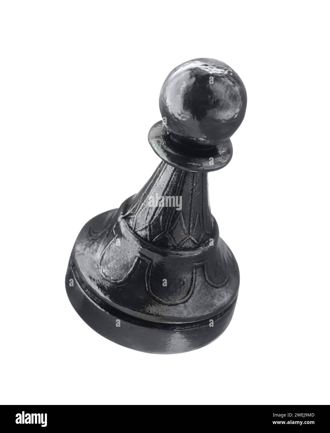 One black chess pawn isolated on white Stock Photo - Alamy