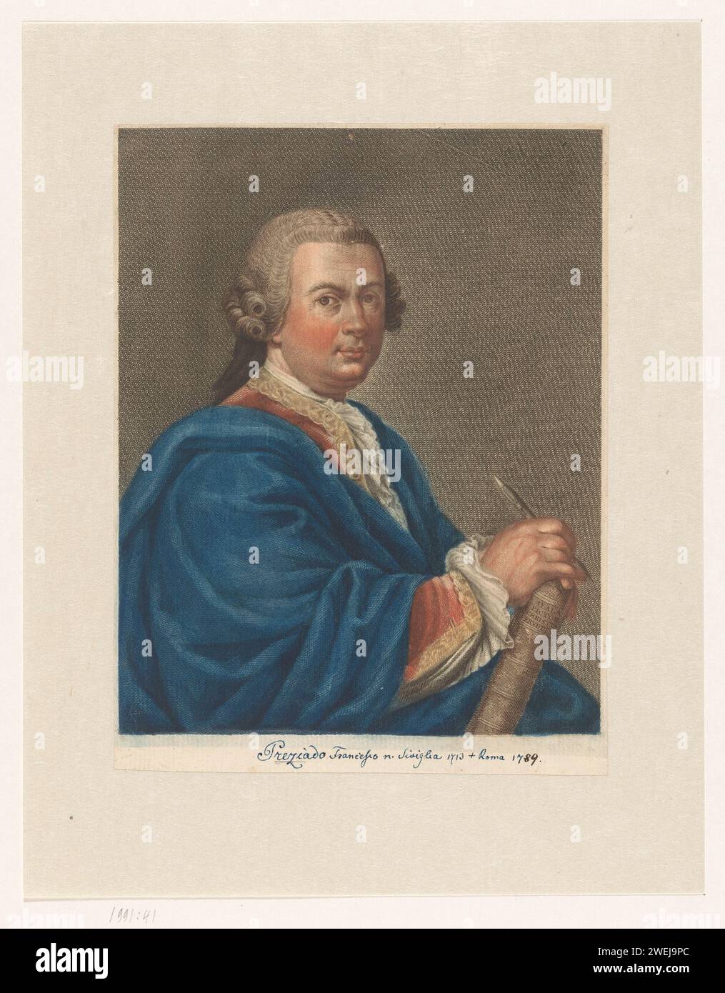 Portret Van Kunstenaar Francisco Preciado de la Vega, Antonio Pazzi ...