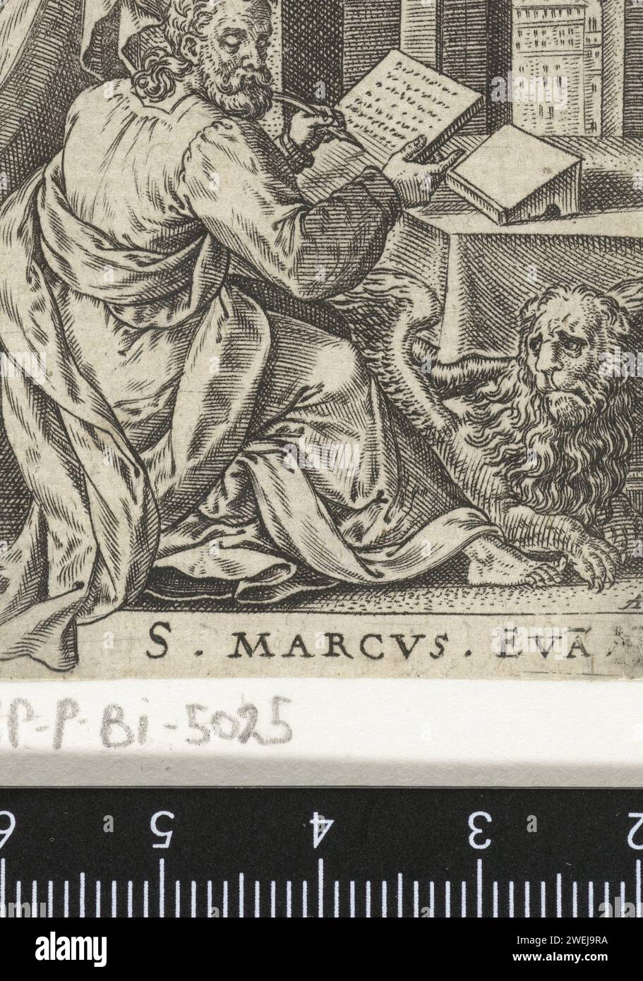 Evangelist Mark, Abraham Bruyn, 1578 print The evangelist Marcus, in ...