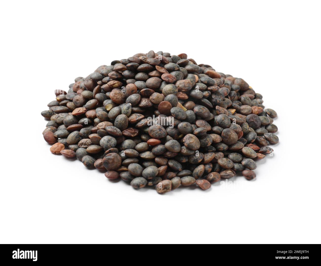 Pile of raw lentils isolated on white Stock Photo - Alamy