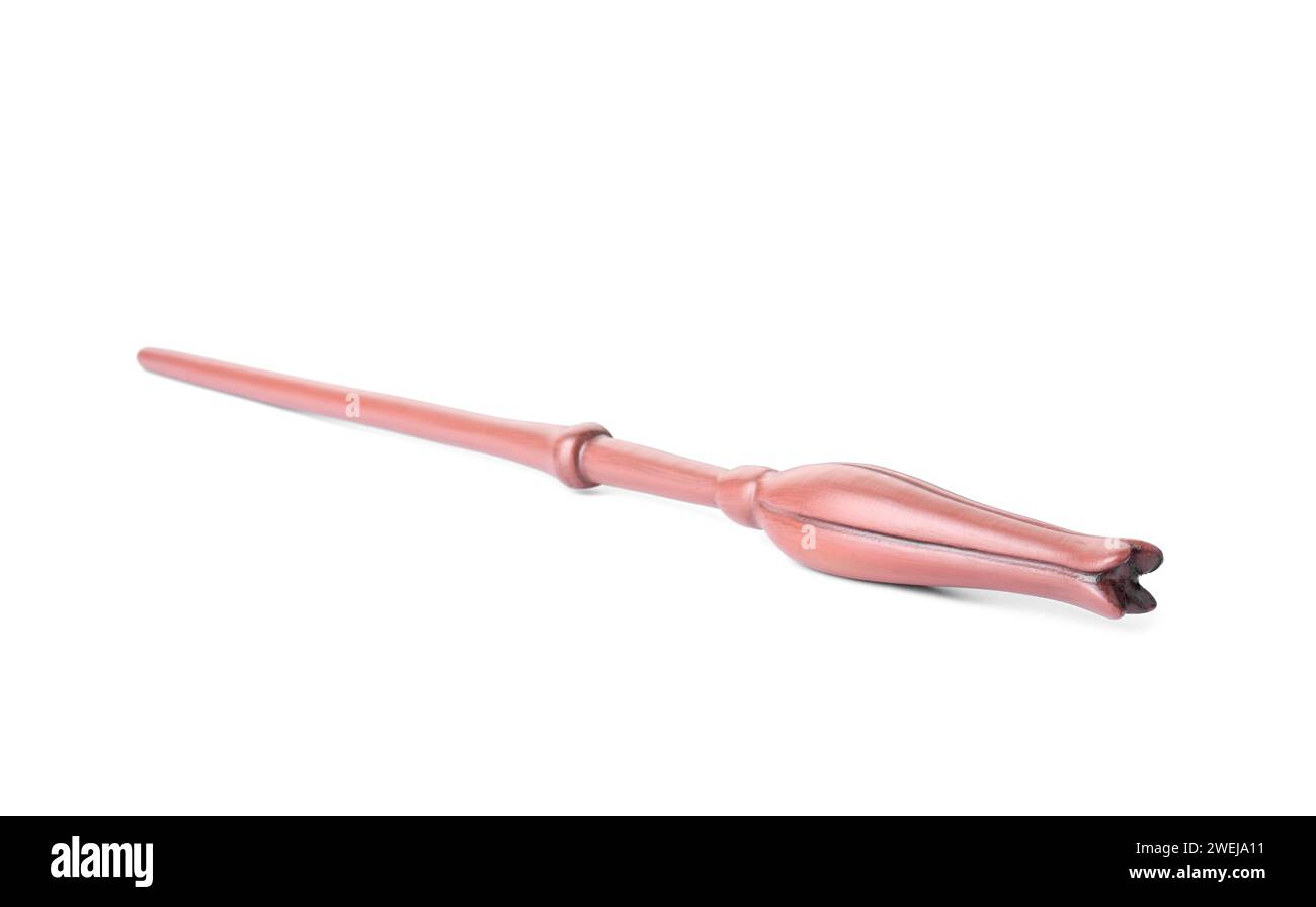 One old magic wand isolated on white Stock Photo - Alamy