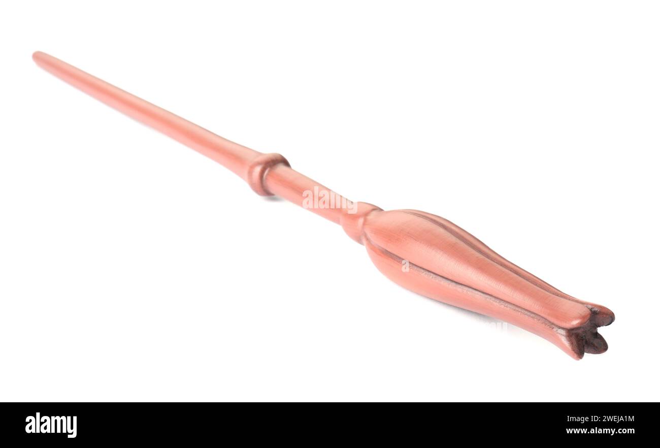 One old magic wand isolated on white Stock Photo - Alamy