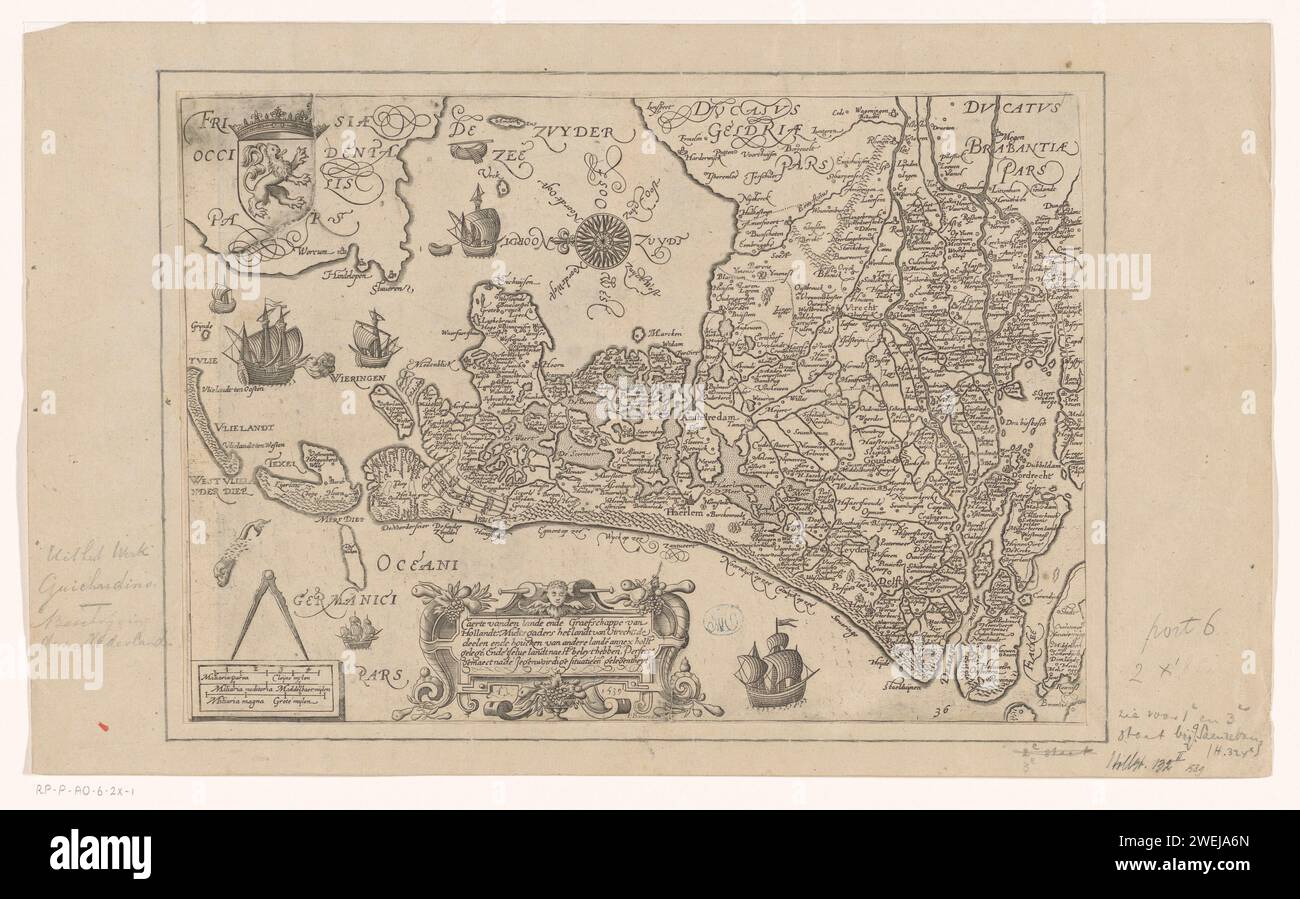 Map of Holland and Utrecht, 1589, Jan Saenredam, After Jacob van Deventer, After Abraham ...