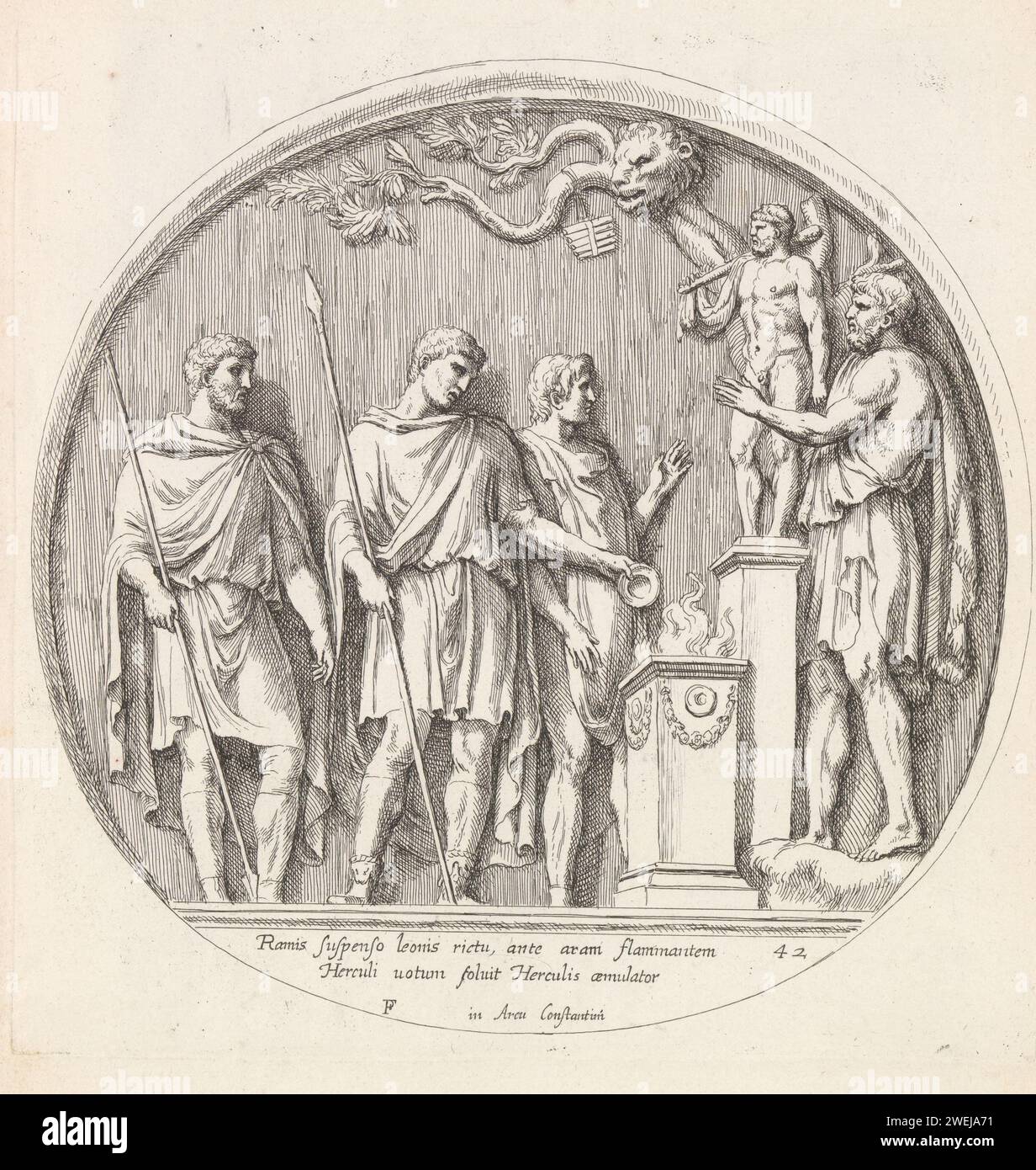 Relief with a Roman emperor who makes a sacrifice to Silvanus, François ...