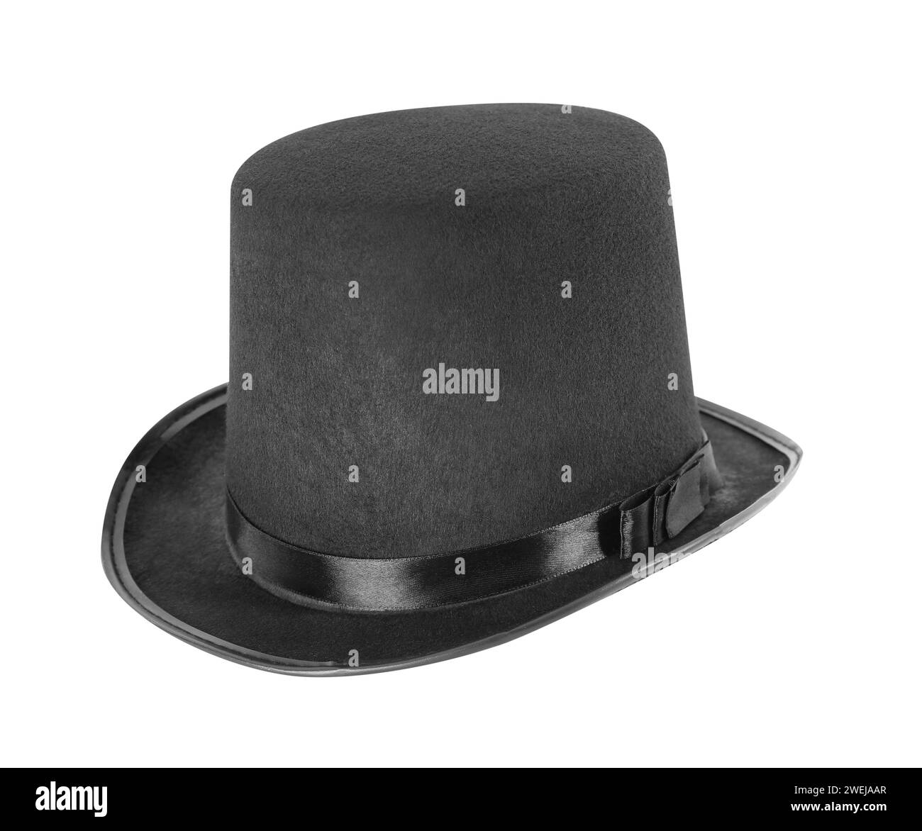 Black magician top hat isolated on white Stock Photo - Alamy
