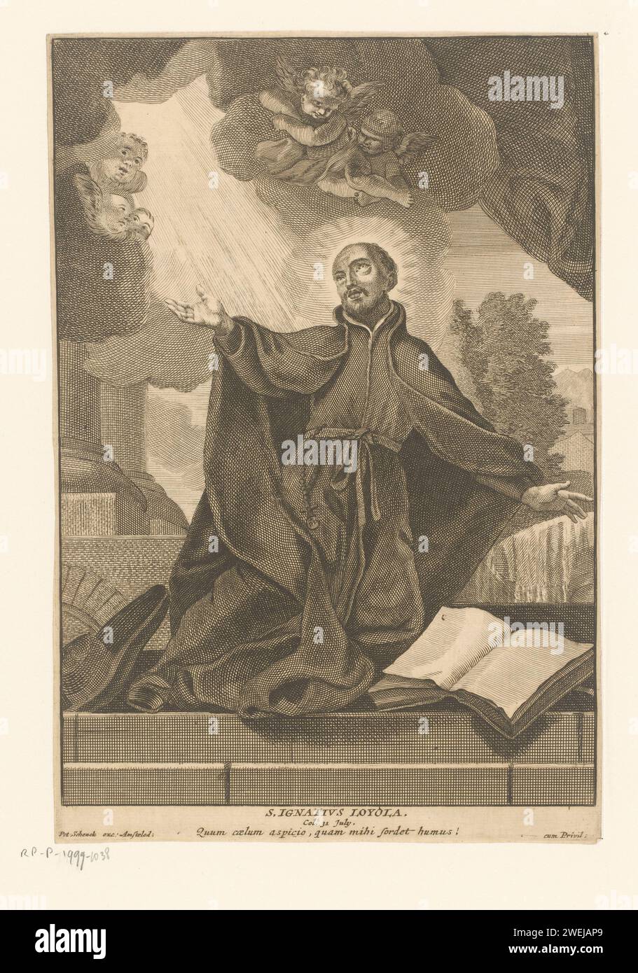 Heilige Ignatius van Loyola, c. 1684 - 1711 print paper engraving ...