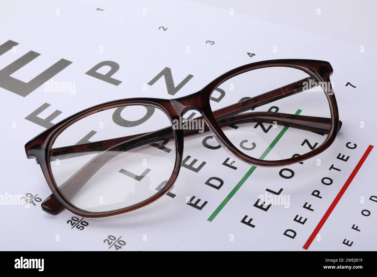 Eye chart paper closeup on hi-res stock photography and images - Alamy