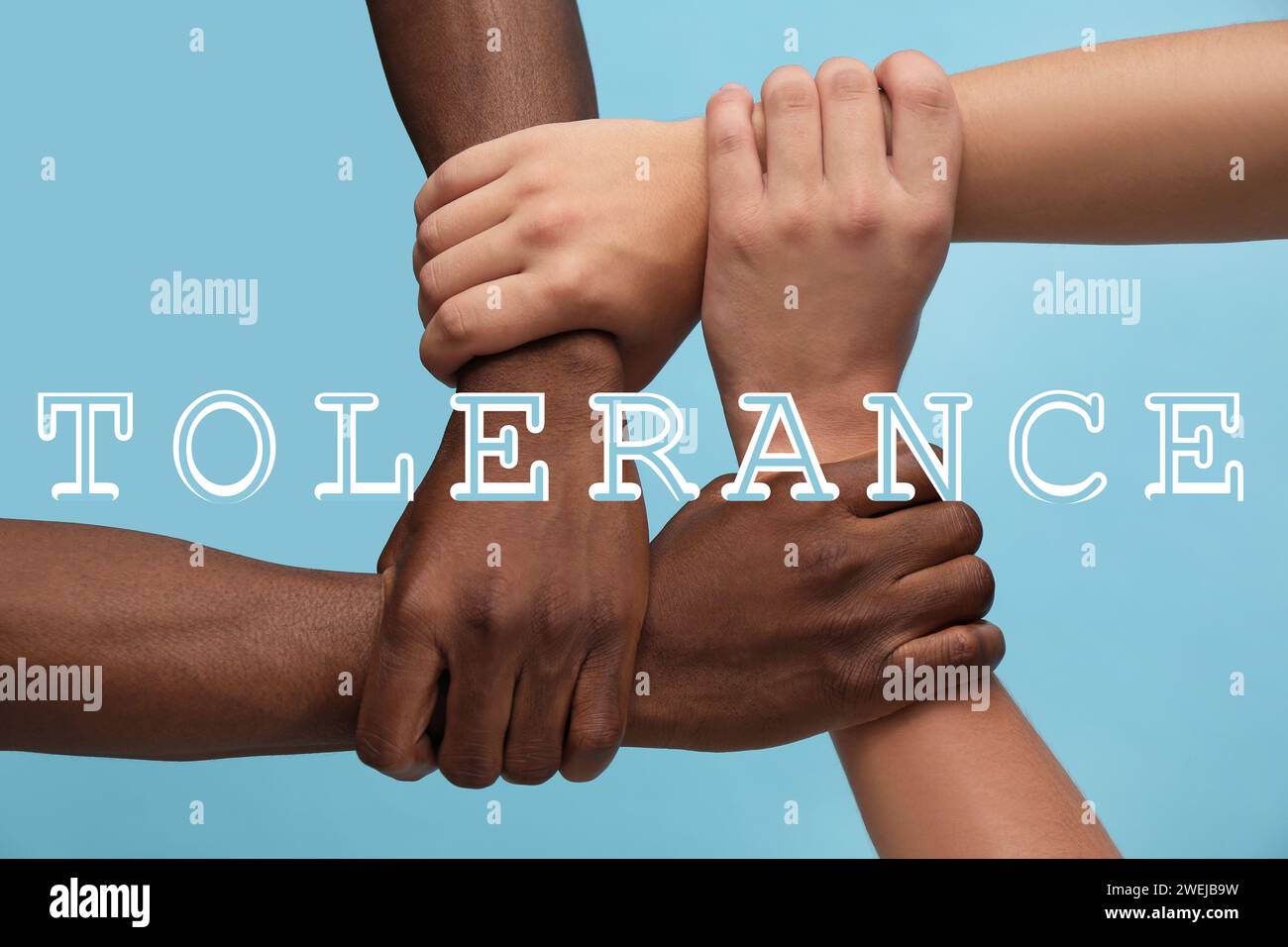 Tolerance, support and cooperation concept. Men of different races ...