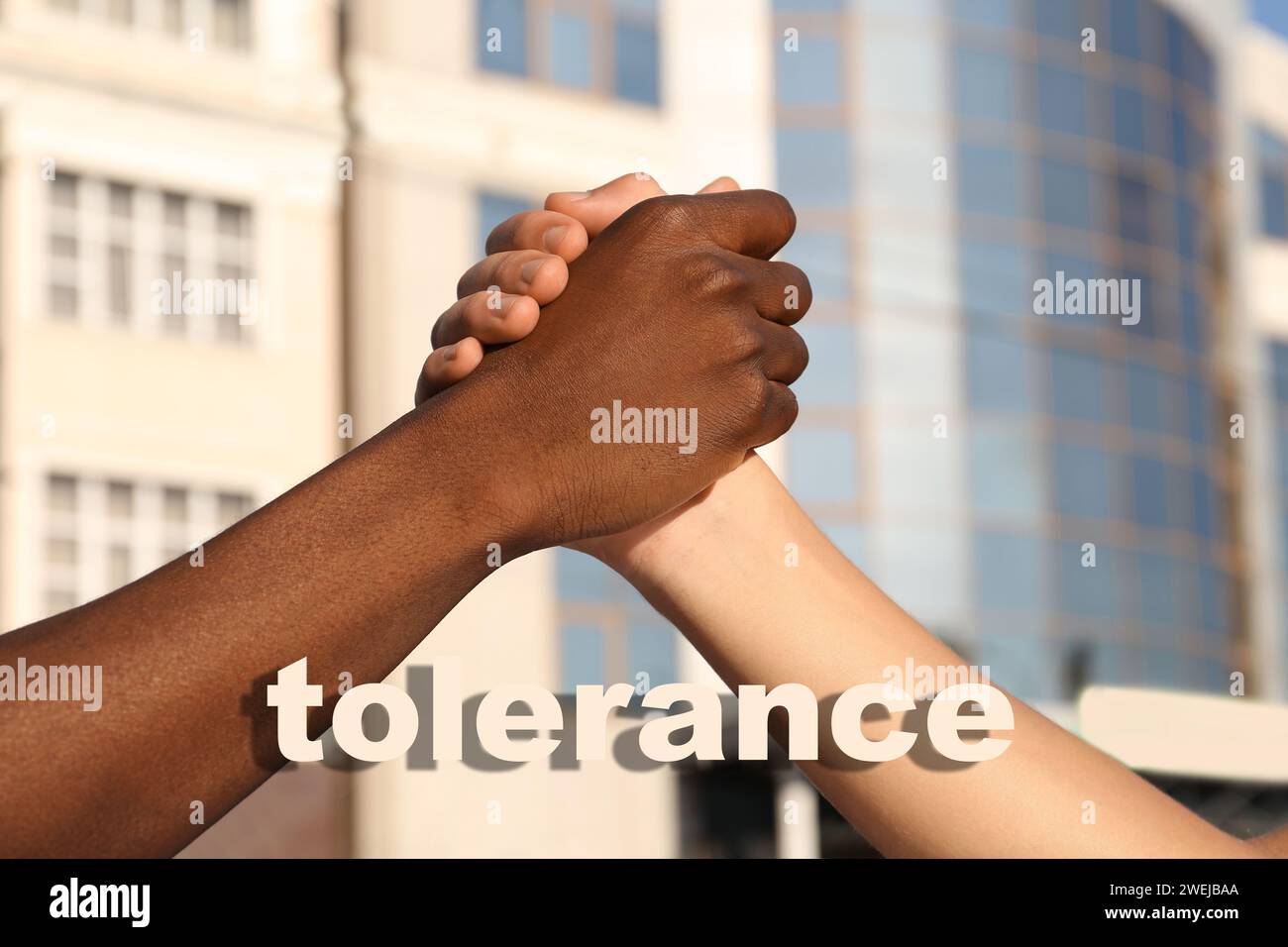 Tolerance, support and cooperation concept. Men of different races ...