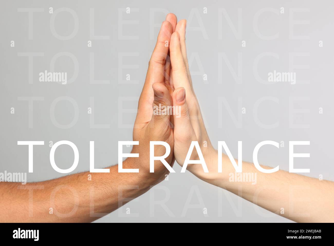 Tolerance, support and cooperation concept. People of different races ...