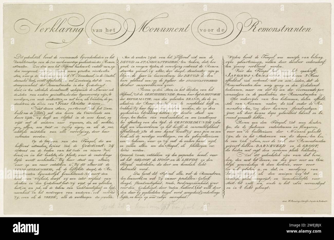 Explanation at the print monument for the remonstrants, ca. 1800, W ...