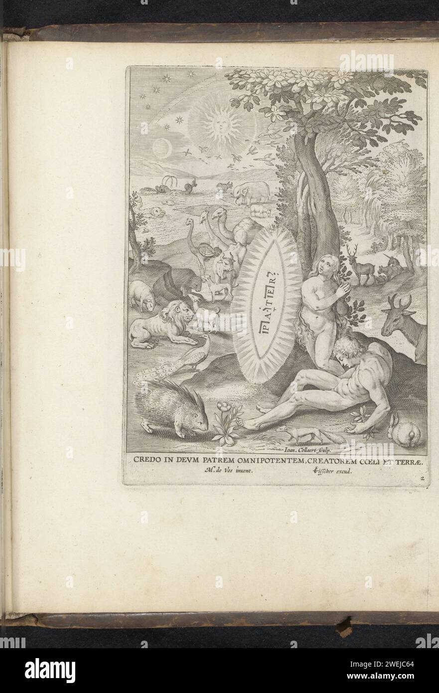 Creation of Eva, Jan Collaert (II), After Maerten de Vos, 1646 print ...