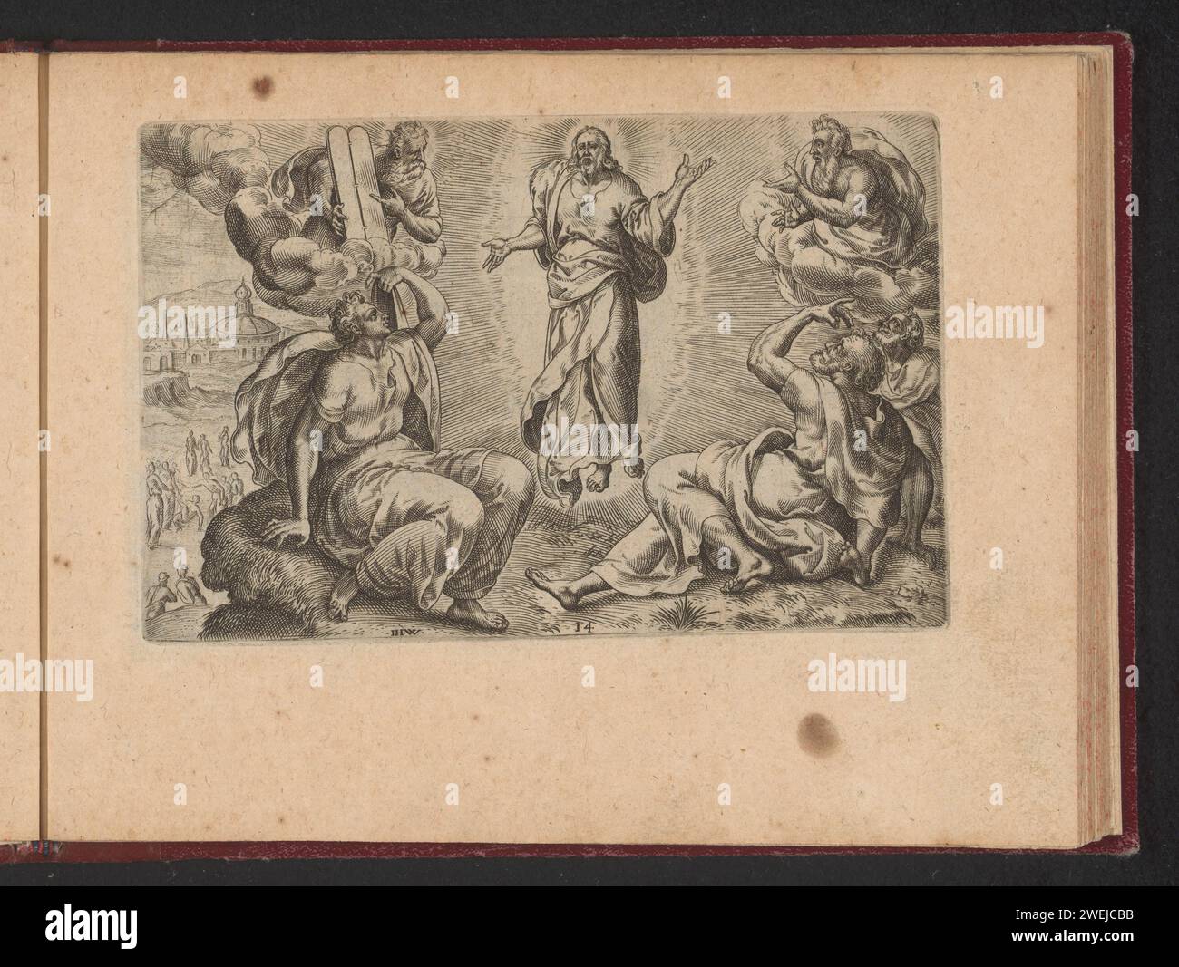 Transfiguration of Christ, Johannes Wierix, After Gerard van Groeningen, 1573 print Part of an ...