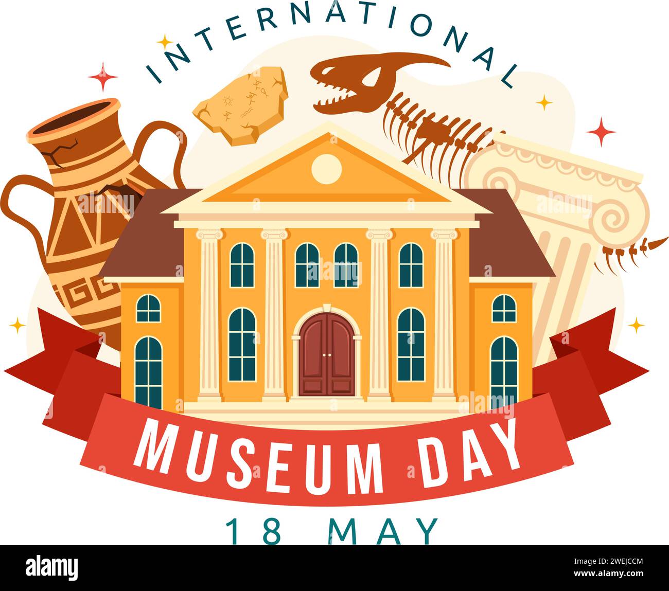 International Museum Day Vector Illustration on May 18 with Building ...