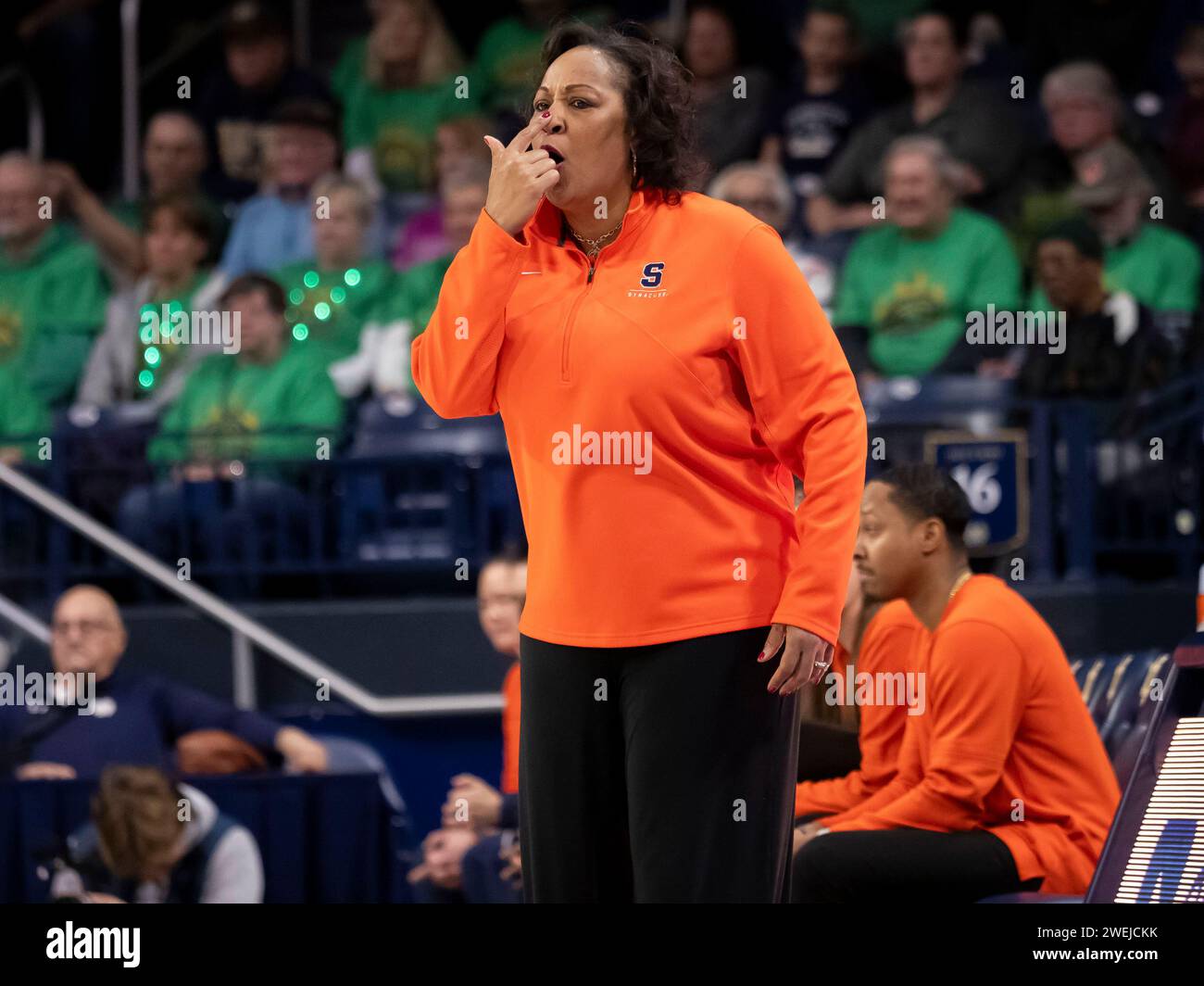 SOUTH BEND, IN - JANUARY 25: Syracuse Orange head coach Felisha Legette ...