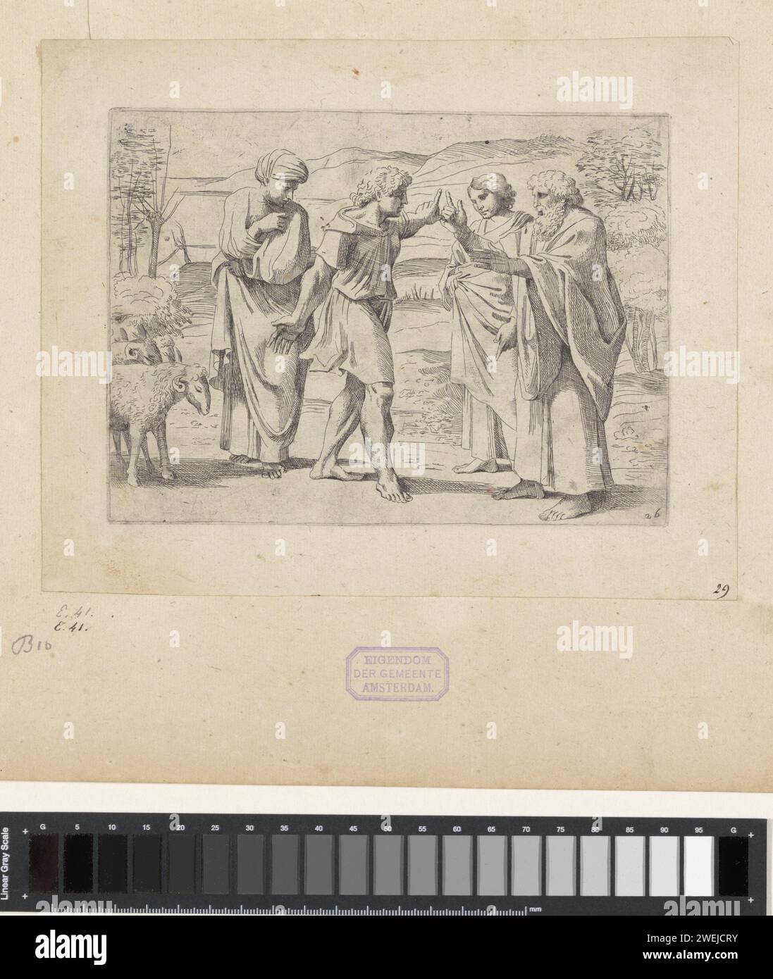 Jakob a Laban Met Lea A Rachel, Sisto Badalocchio, After Rafaël, 1607 ...