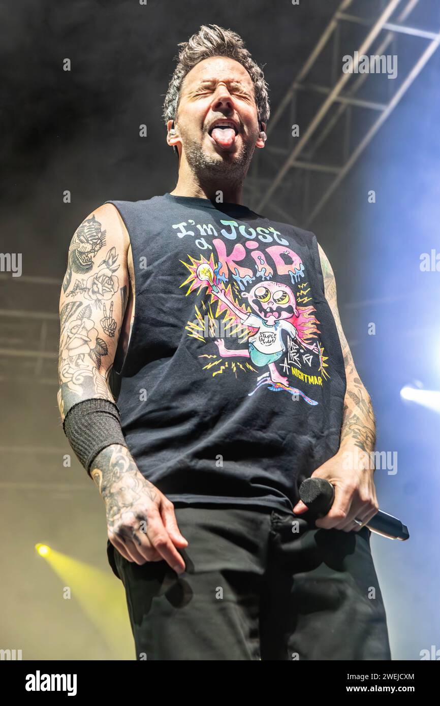 Milan Italy. 25th Jan 2024. The Canadian band SIMPLE PLAN performs live ...