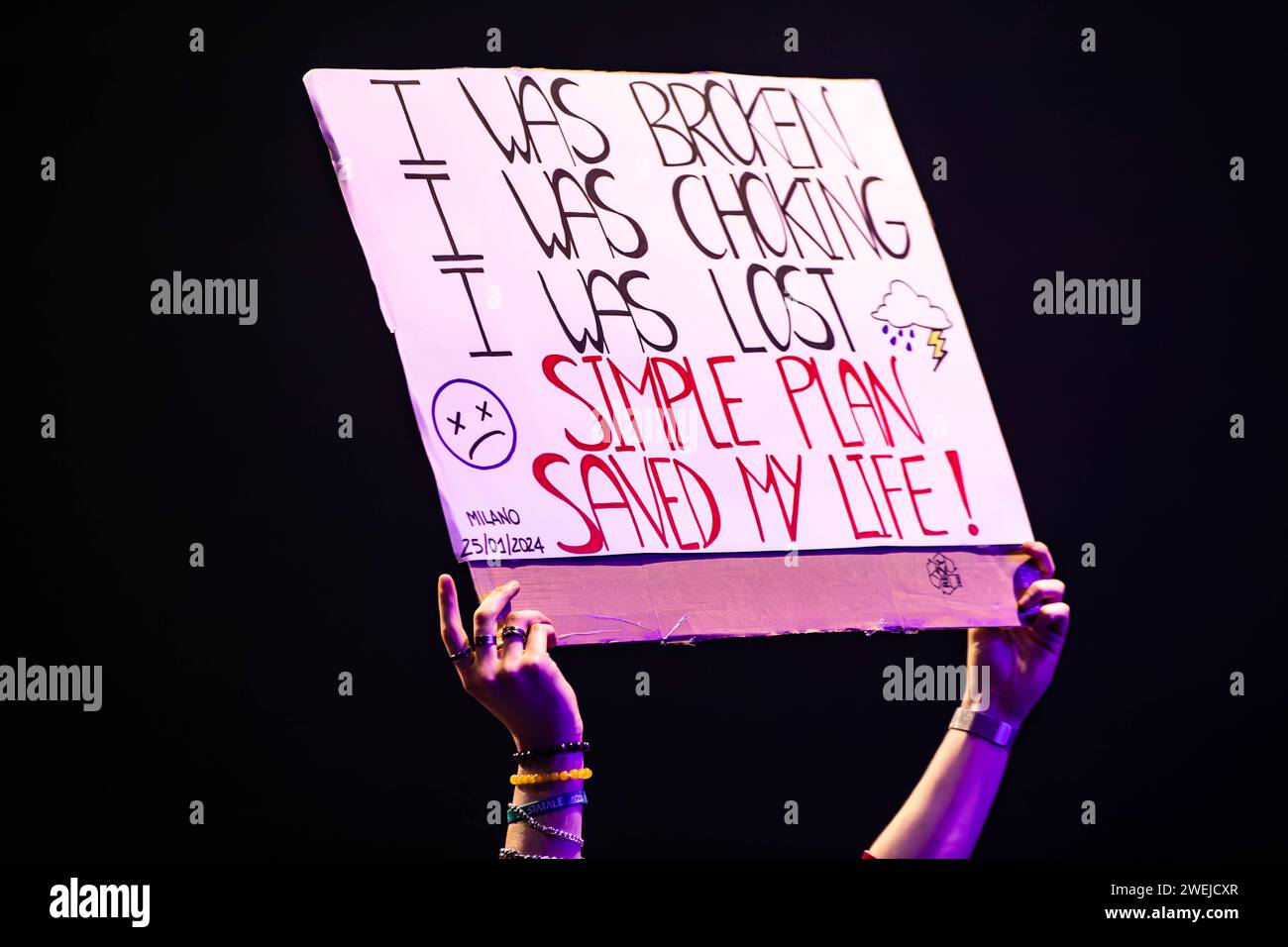 Milan Italy. 25th Jan 2024. The Canadian band SIMPLE PLAN performs live ...