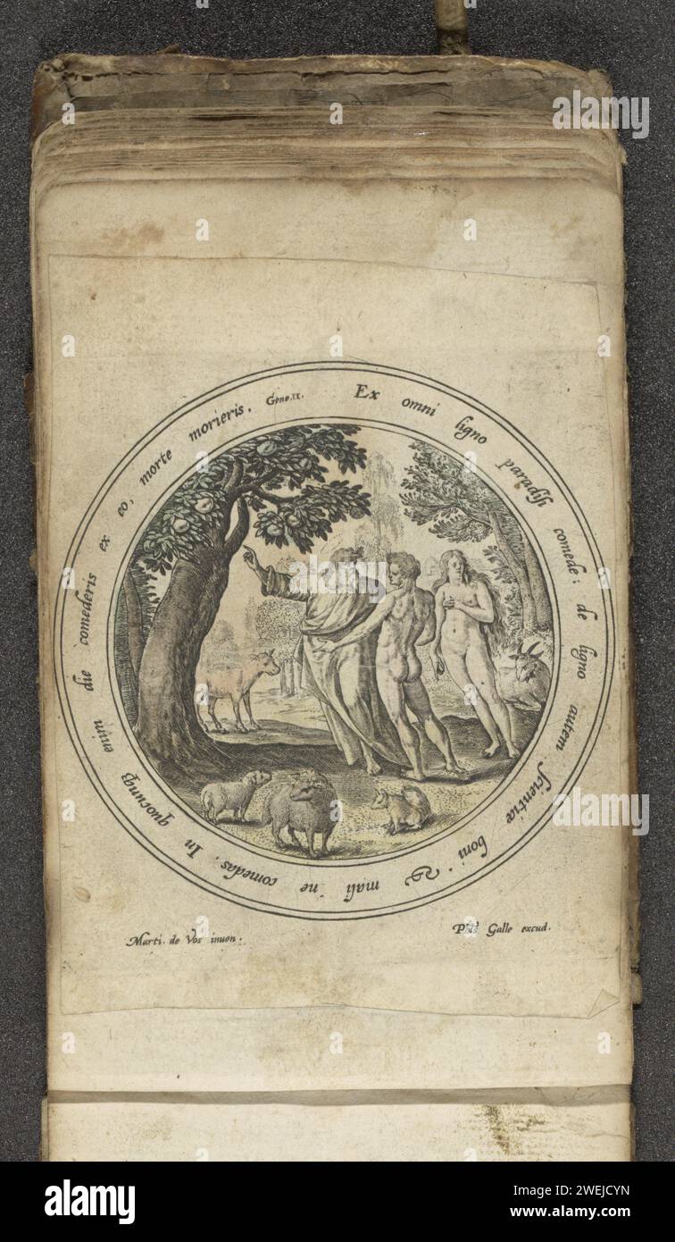 Requesting Adam and Eva in Paradise, 1580 - 1588 print God warns Adam ...