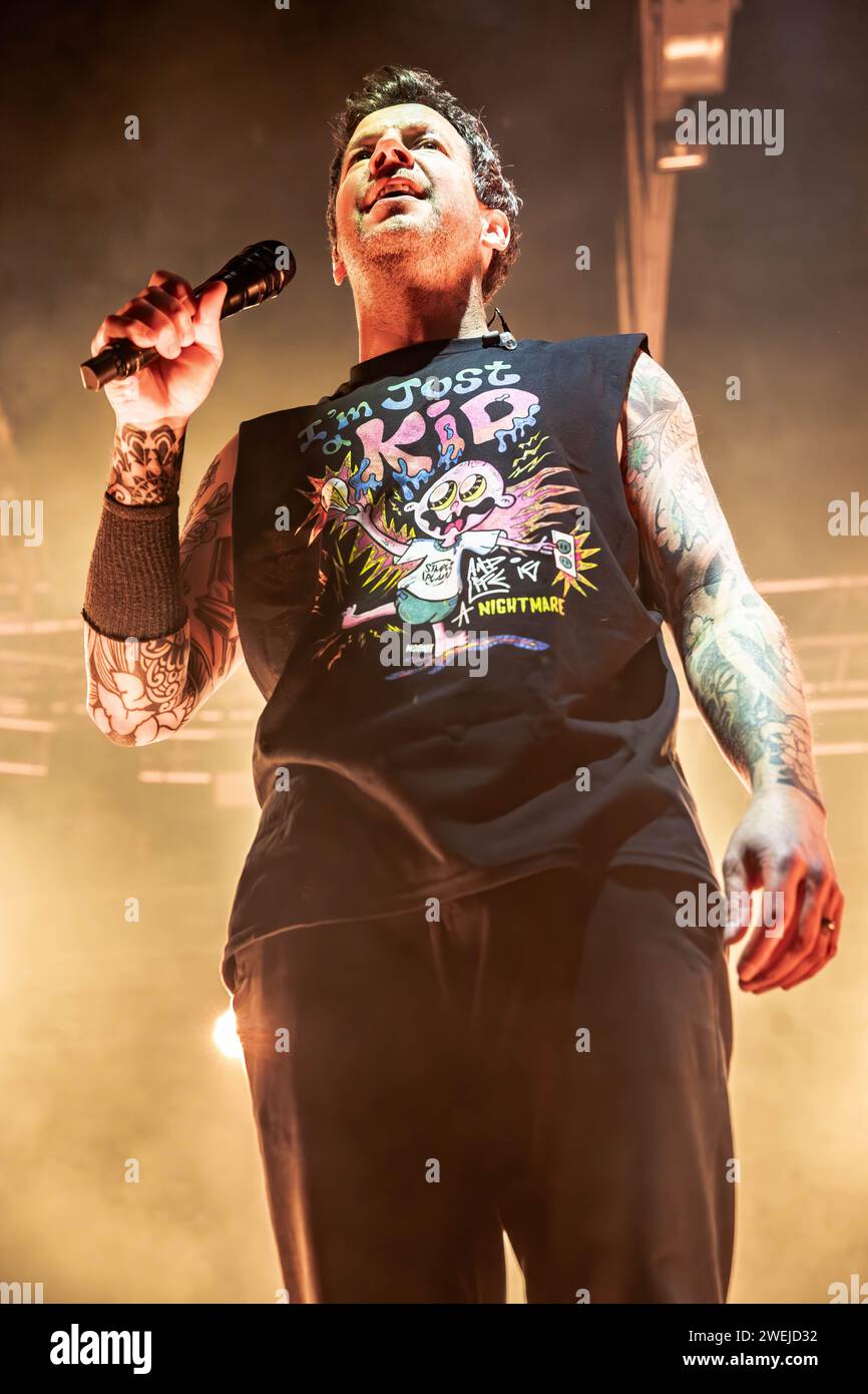 Milan Italy. 25th Jan 2024. The Canadian band SIMPLE PLAN performs live ...