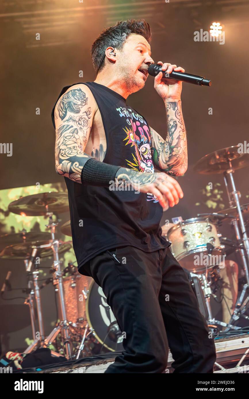 Milan, Italy. 25th Jan, 2024. The Canadian band SIMPLE PLAN performs ...