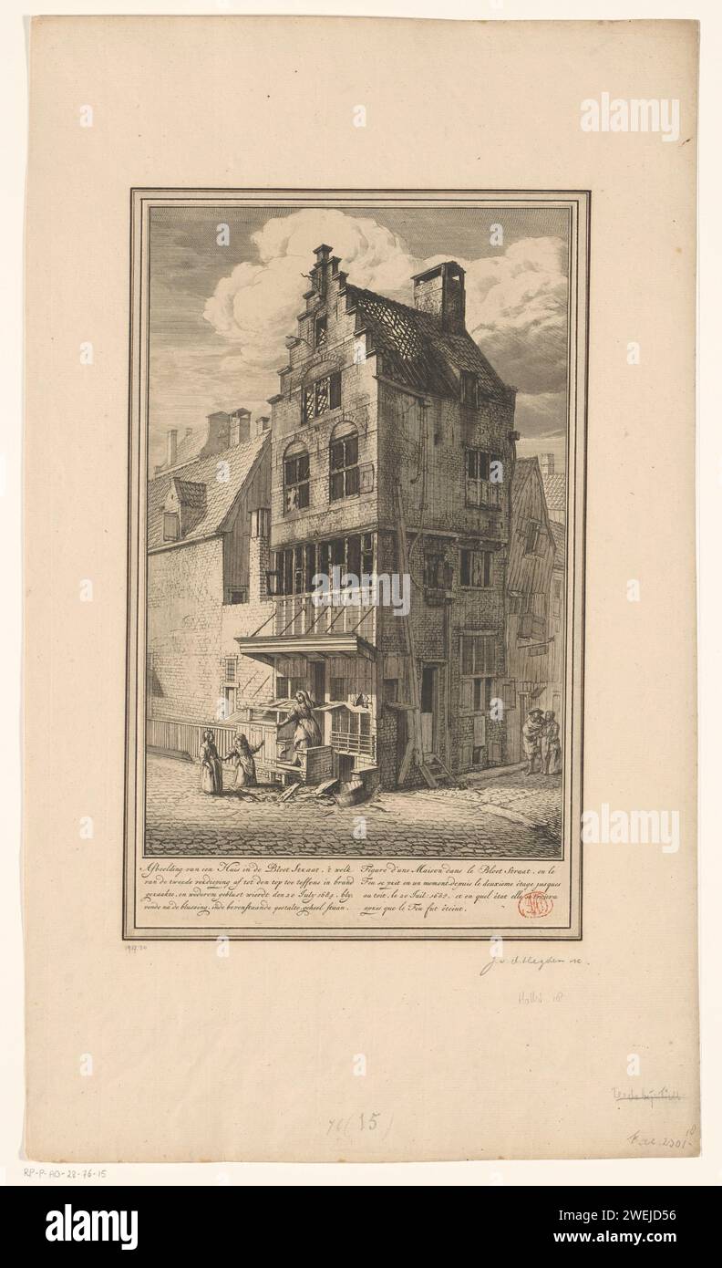 Burned house in the Bloodstraat, 1684, Jan van der Heyden (Attributed ...