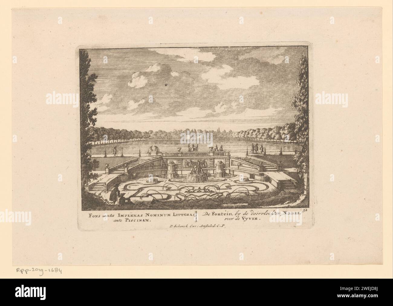 Fontein at the pale of Paleis Het Loo, Jan van Call (I), c. 1700 print ...