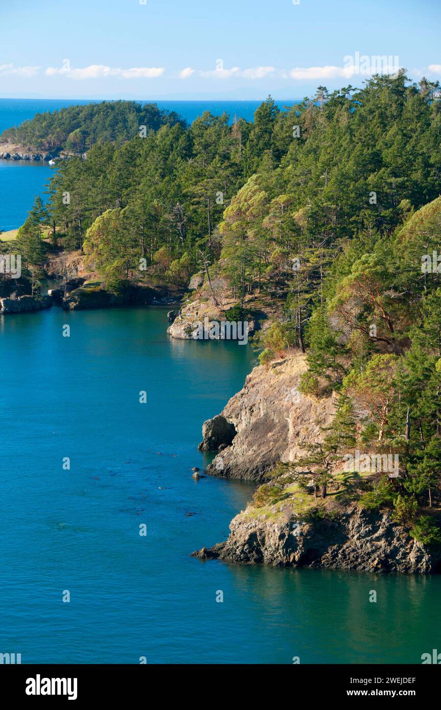 Shoreline from Deception Pass Bridge, Deception Pass State Park ...