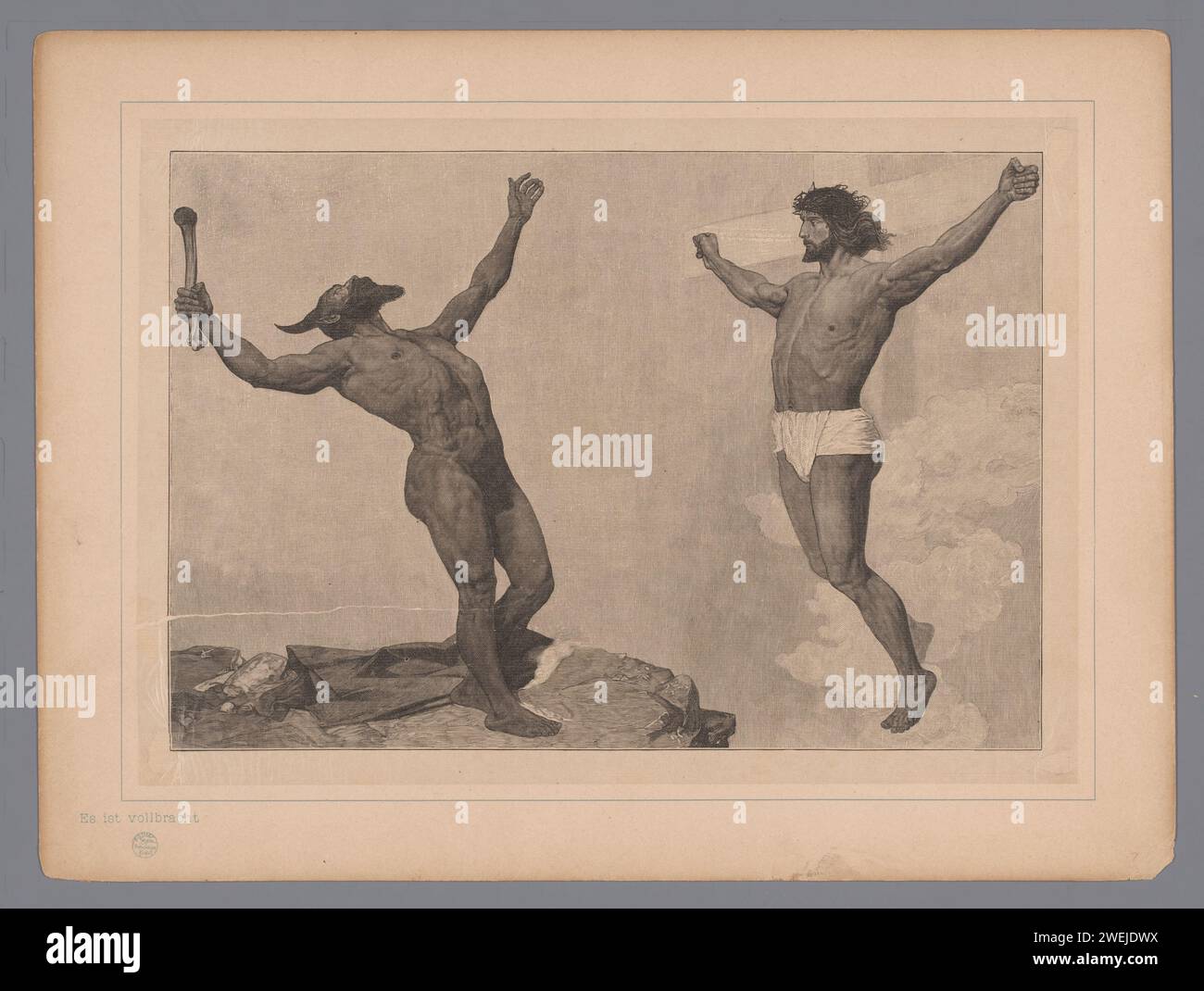 Chistus on the cross overcomes the devil, 1813 - 1880 print Christ on ...