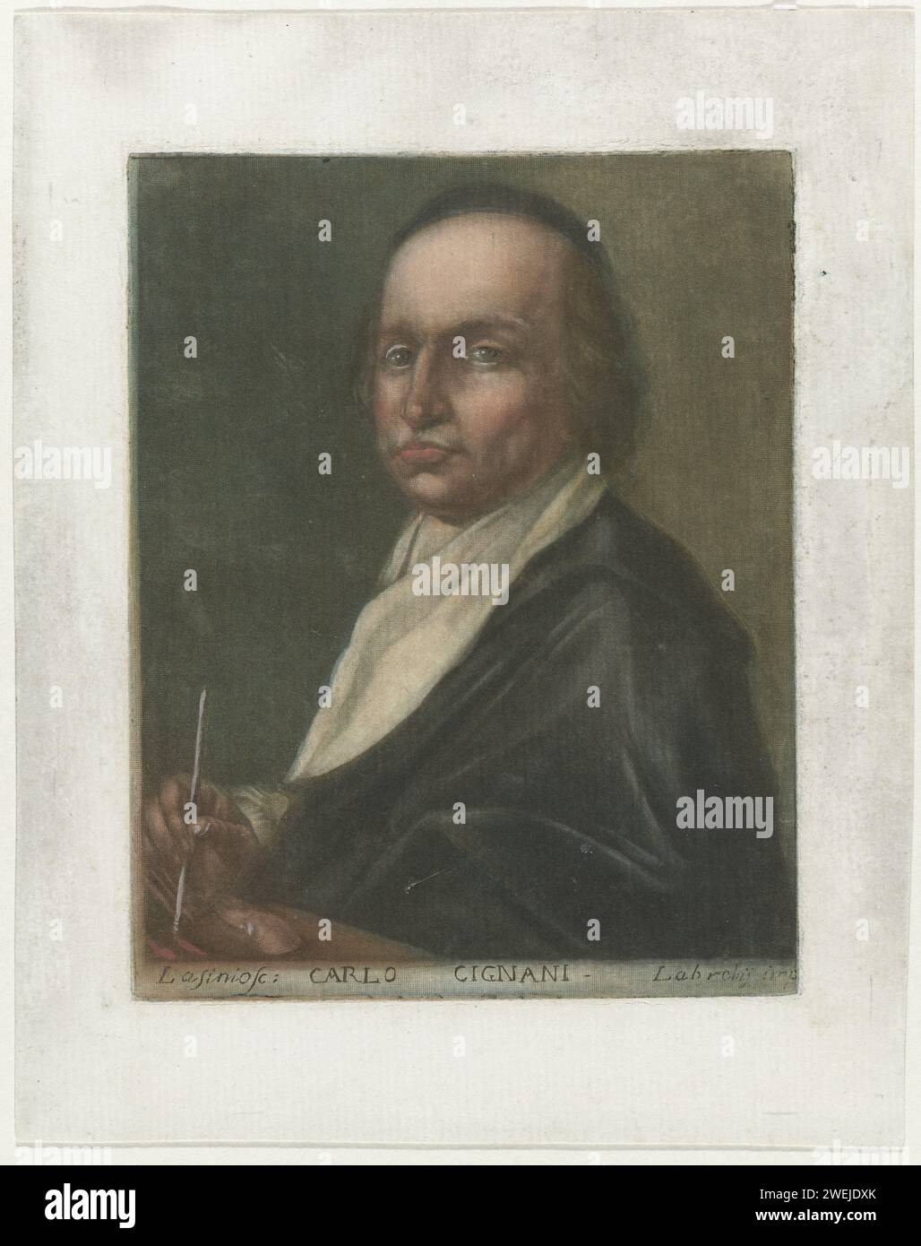 Portret Kunstenaar Carlo Cignani, Carlo Isinio, print Portrait of the ...