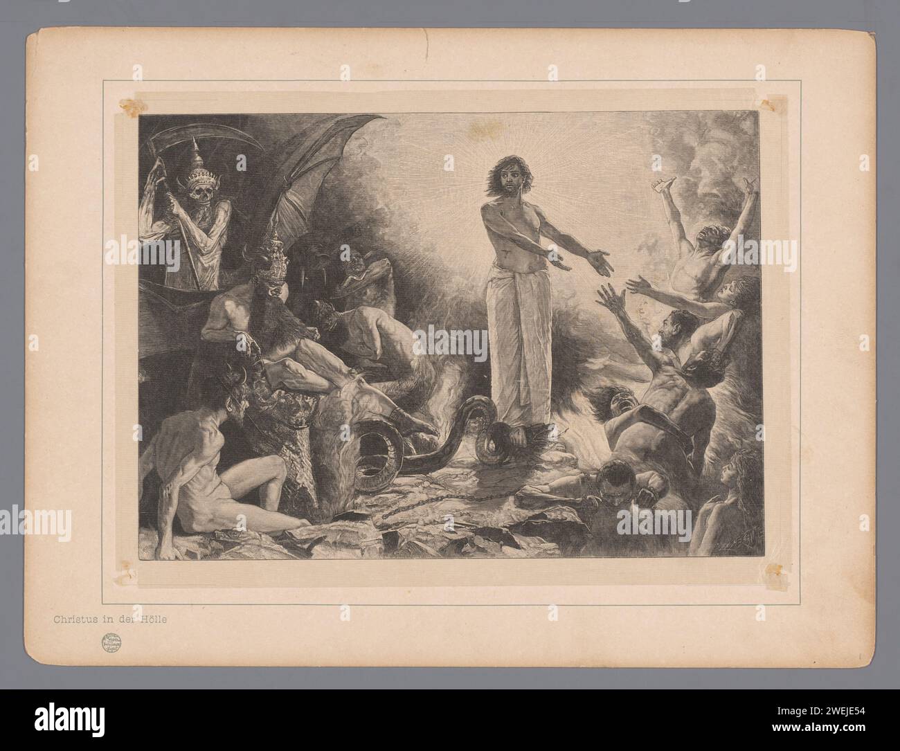 Christ in the underworld, 1813 - 1880 print paper. Japanese paper ...