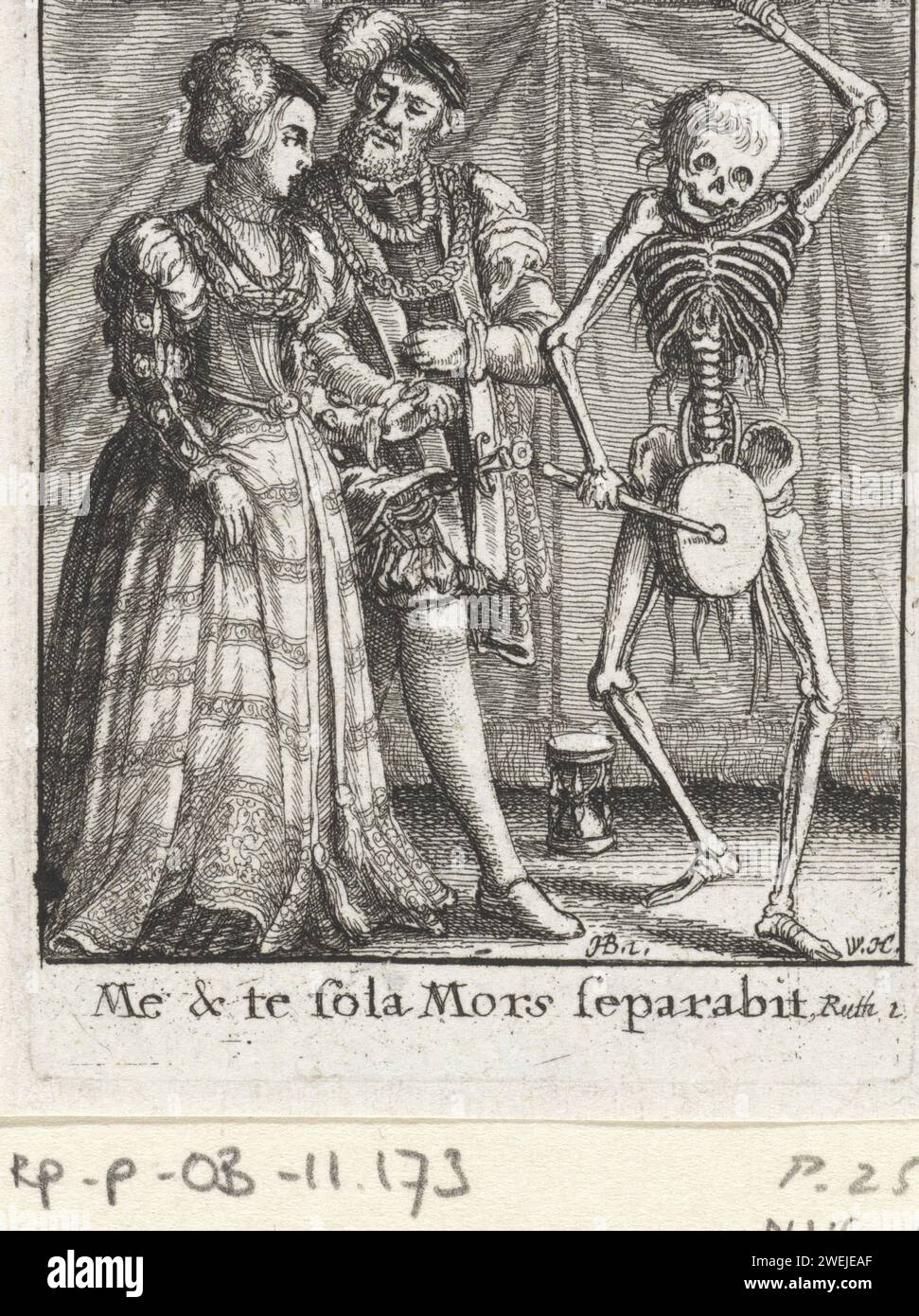 The noble woman and death, Wenceslaus Hollar, after Hans Holbein (II ...