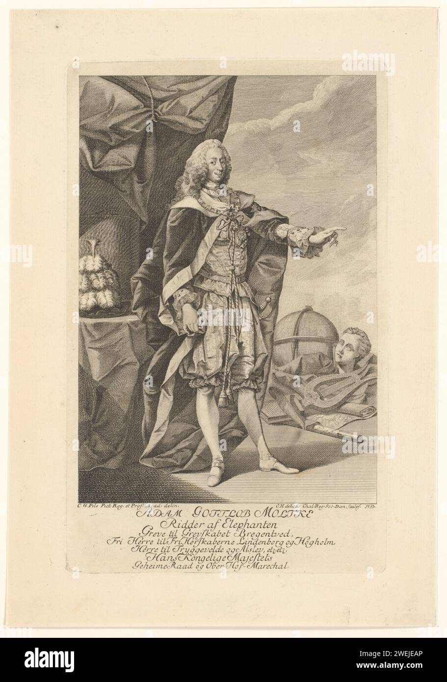 Portrait of Adam Gottlob Moltke, Odoard Helmont von Lode, after Carl ...