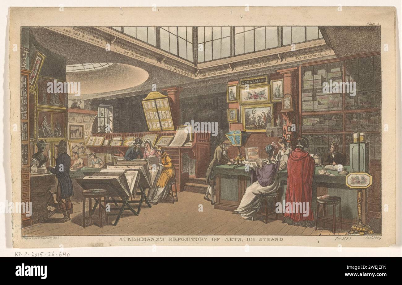 Interior of Ackerman's Repository of the Arts in London, 1809 print On ...