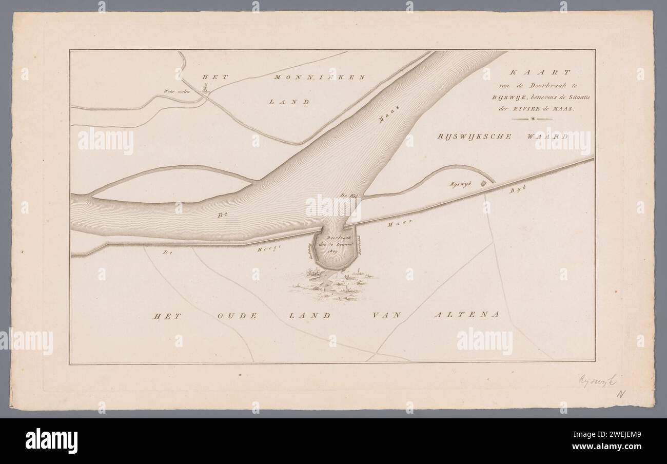 Map of DijkBrraak in Rijswijk, 1809, Anonymous, 1809 print paper ...