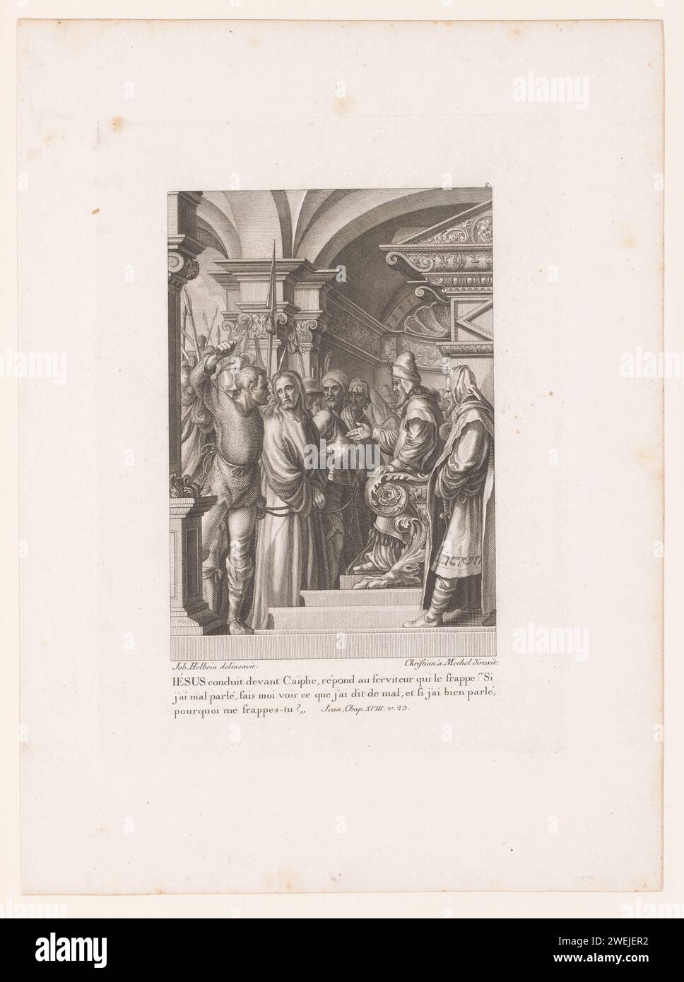 Christ before Caiaphas, 1784 print On the right Kaja pas is on his ...