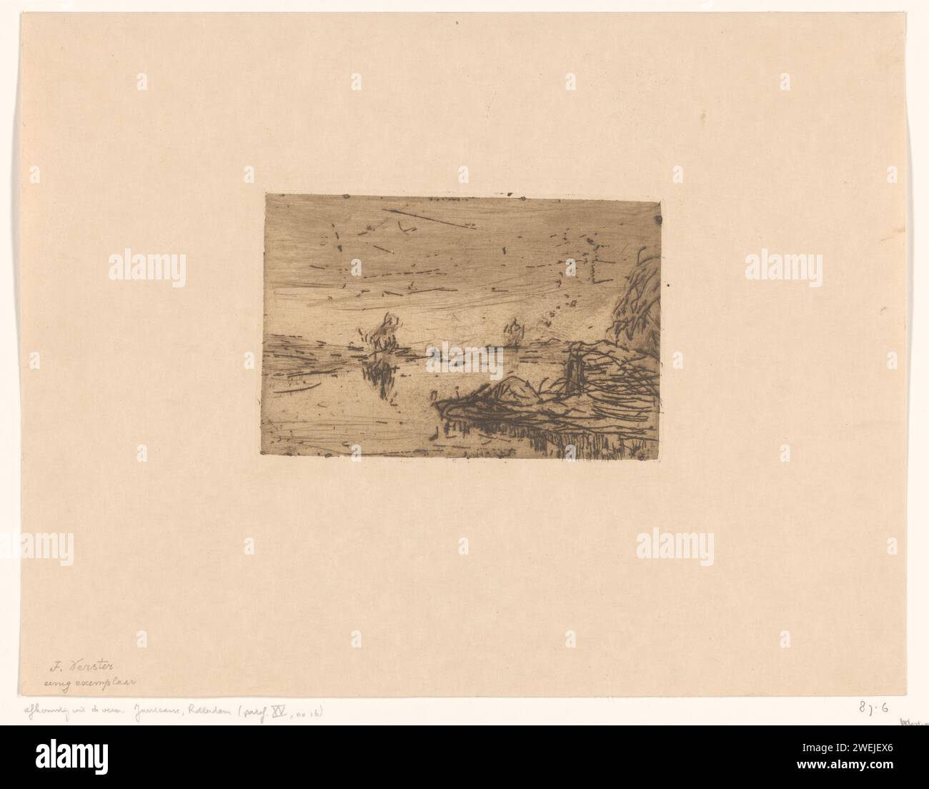 Landscape, Floris Verster, 1890 print paper etching / drypoint ...