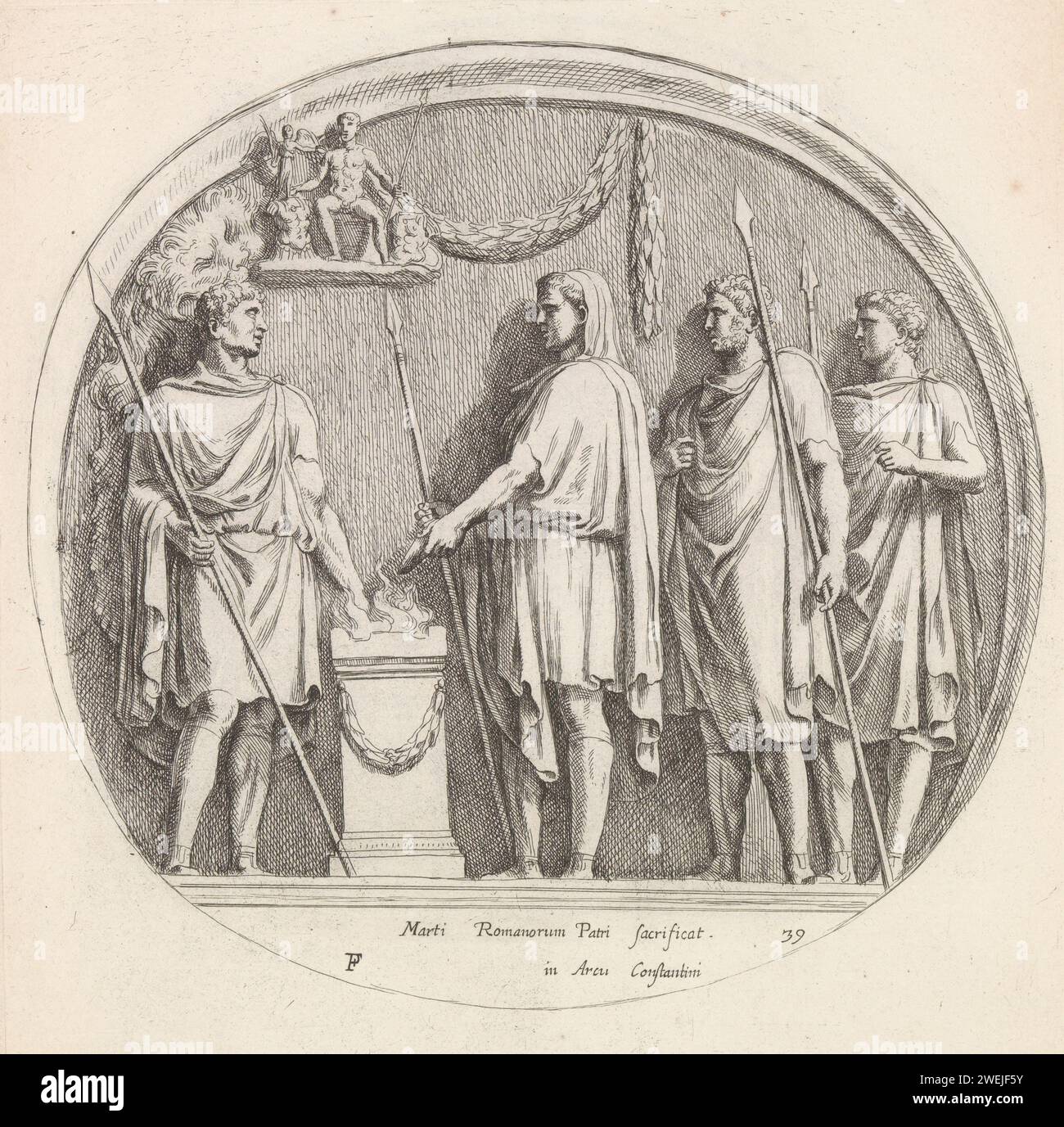 Relief with a Roman emperor that makes a sacrifice to Hercules ...