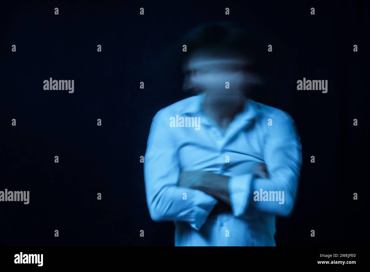 schizophrenic portrait of man with mental disorders and mental ...