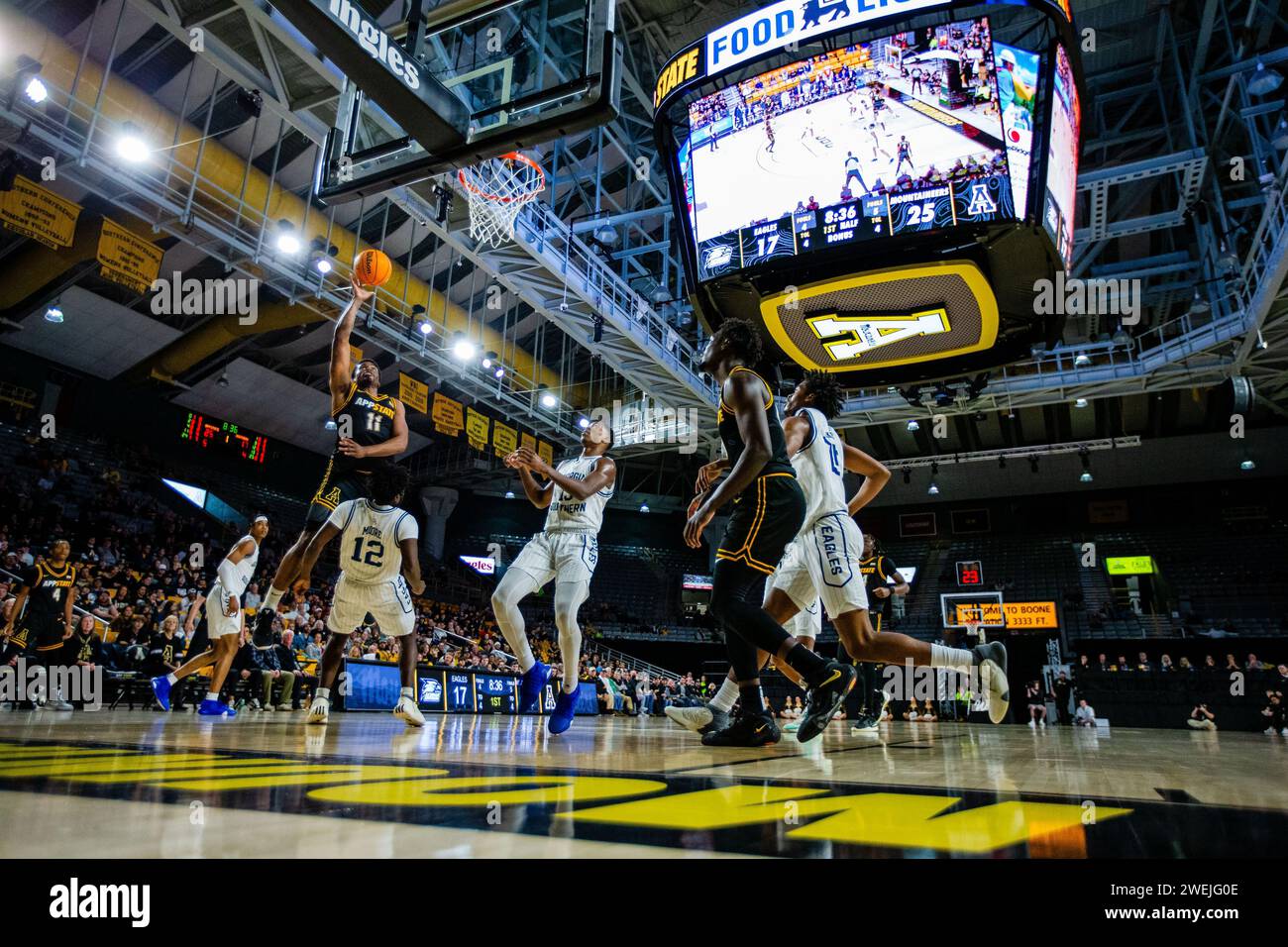 Boone, NC, USA. 25th Jan, 2024. Appalachian State Mountaineers forward ...