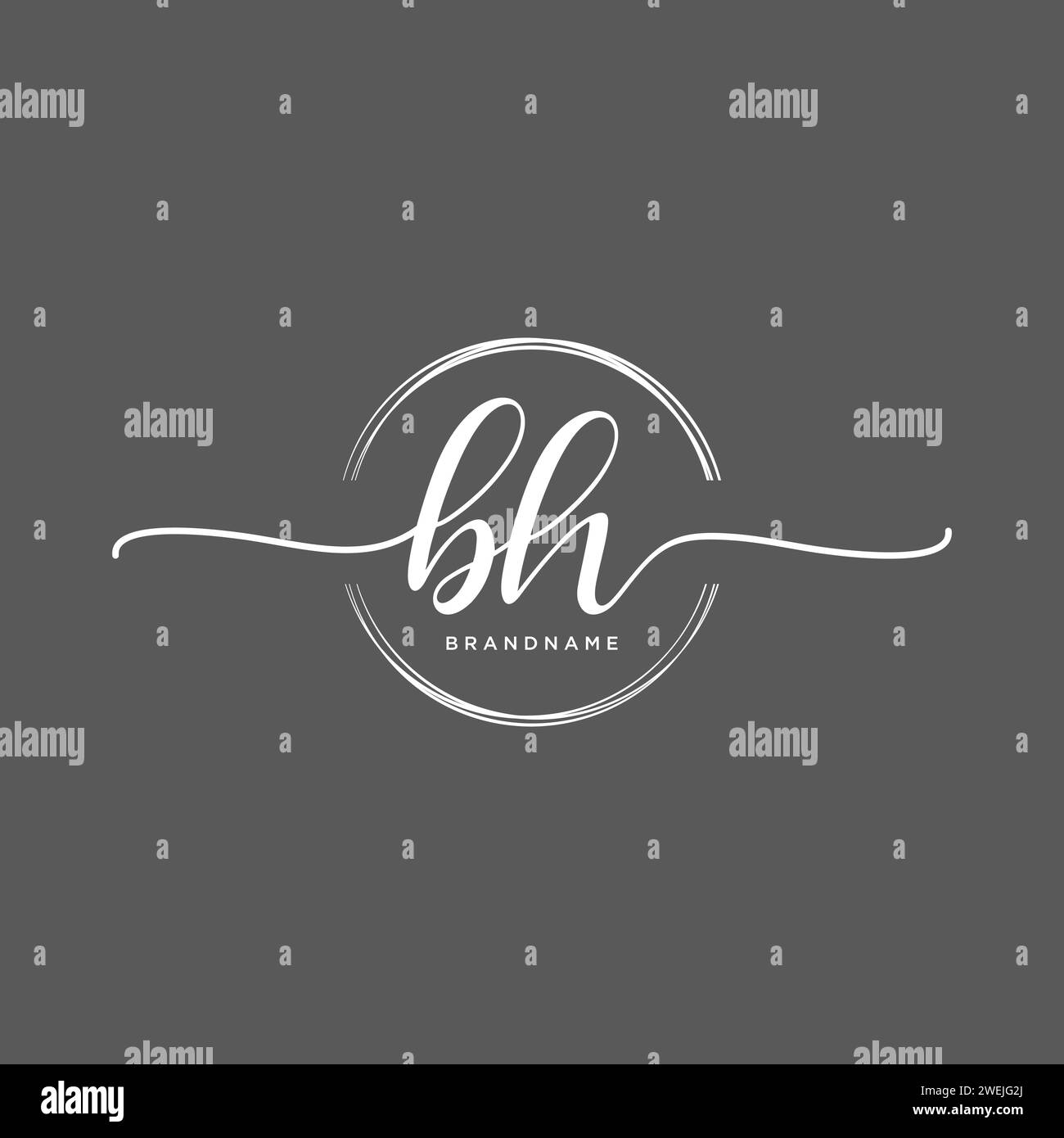 BH Initial handwriting logo with circle Stock Vector Image & Art - Alamy