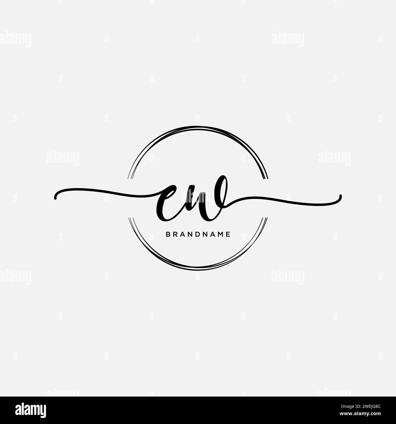 EW Initial handwriting logo with circle Stock Vector Image & Art - Alamy
